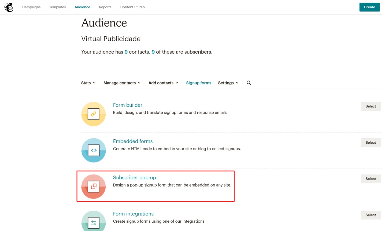 Como inserir Pop-up Mailchimp em seu site Worpdress | Blog - Brasil Web Host